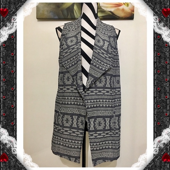 1. State | Jackets & Coats | State Open Front Print Vest | Poshmark